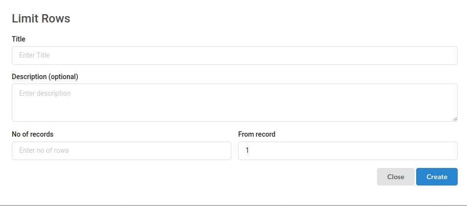 Limit Rows | Xceed Analytics Documentation